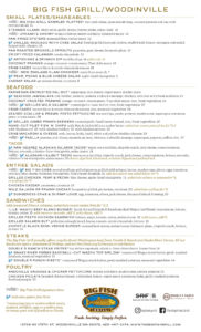 Woodinville Menu | Big Fish Grill